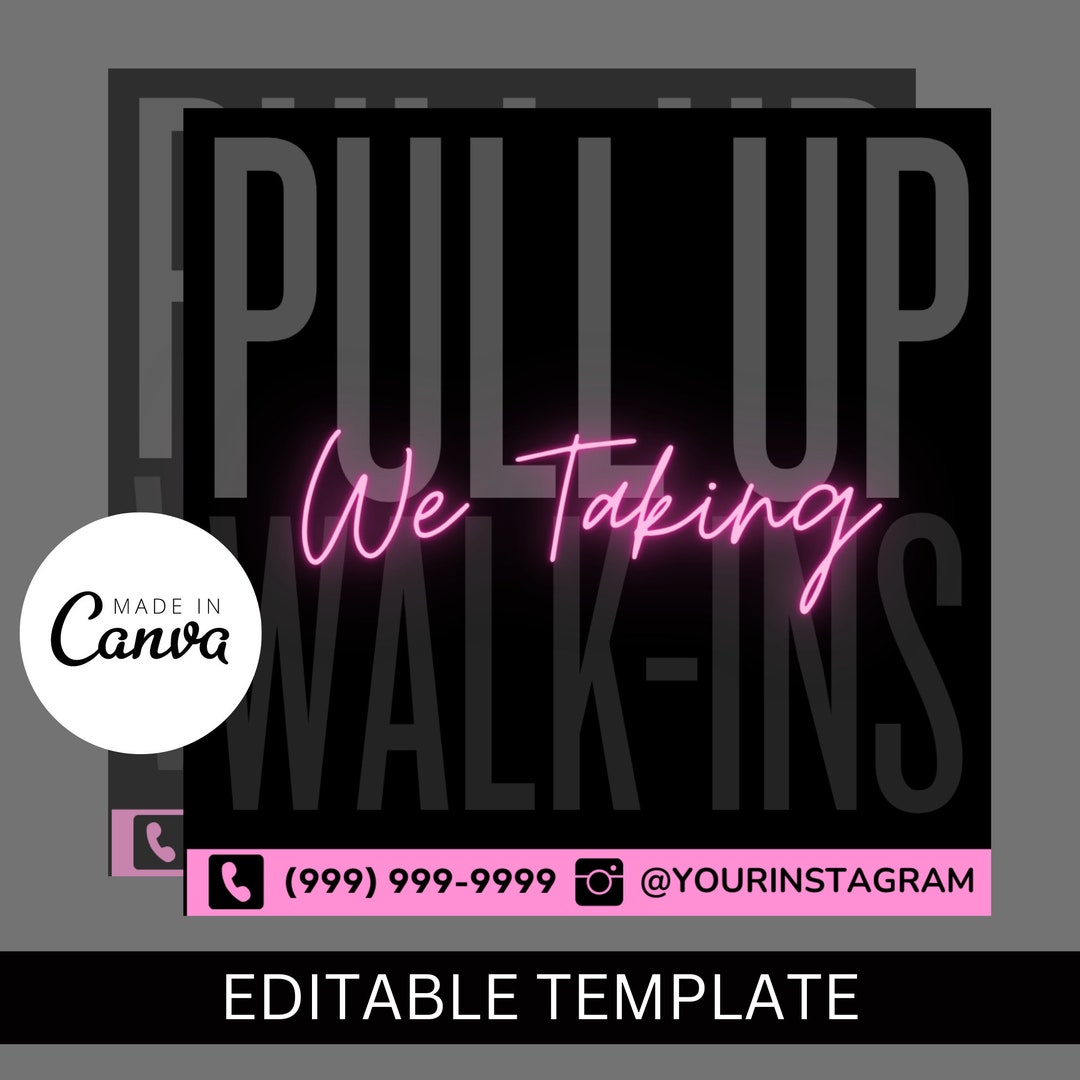 Walk-in Editable Flyer Template, Business DIY Flyer, Editable Canva ...