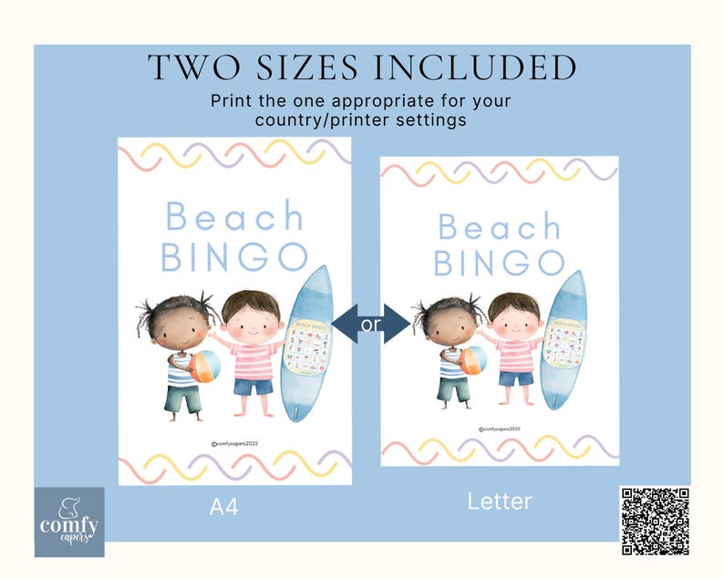 Quiet Time Vacation Bingo Printable, Beach Bingo for Kids, Preschool ...