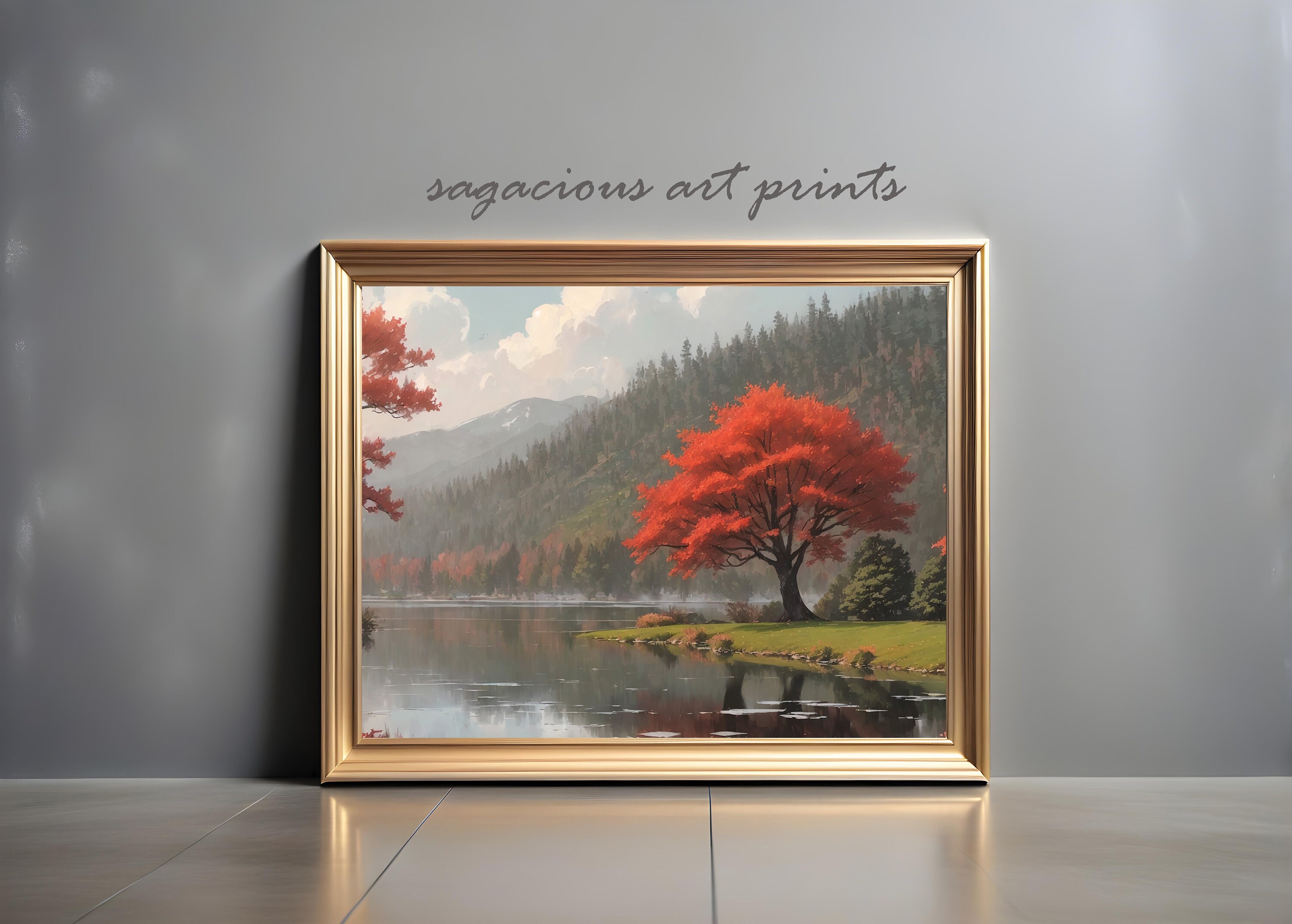 Rustic Red Maple Wall Art PRINTABLE Wall Décor Natural Landscape Art ...