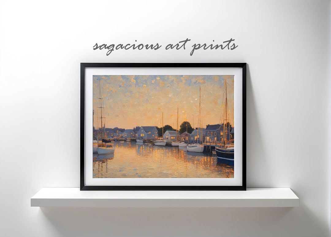 Historic Salem Harbor Massachusetts Painting Printable Coastal Wall Art ...