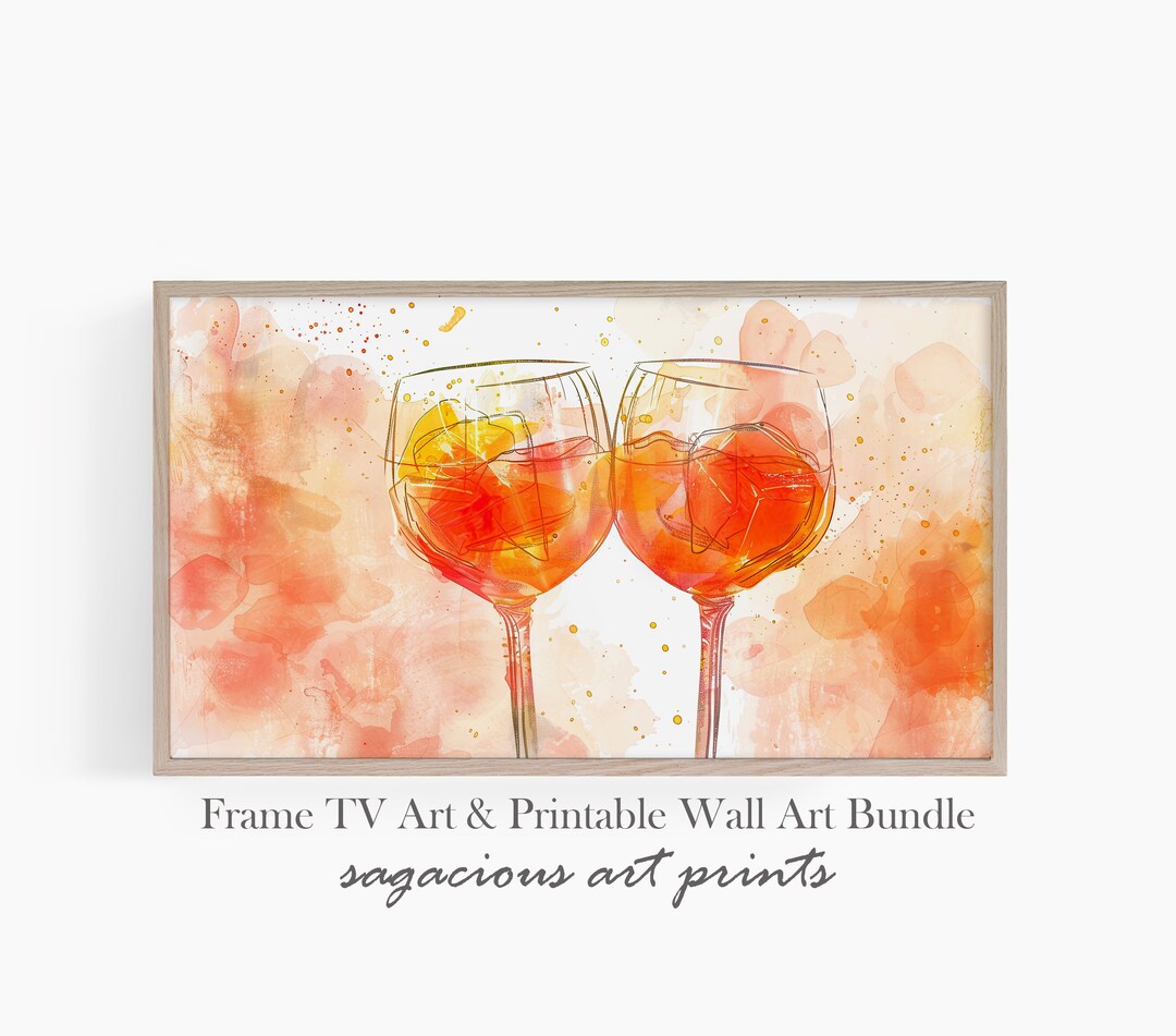 Aperol Spritz Frame Tv Artwork Watercolor Summer Cocktail Tv Wallpaper ...