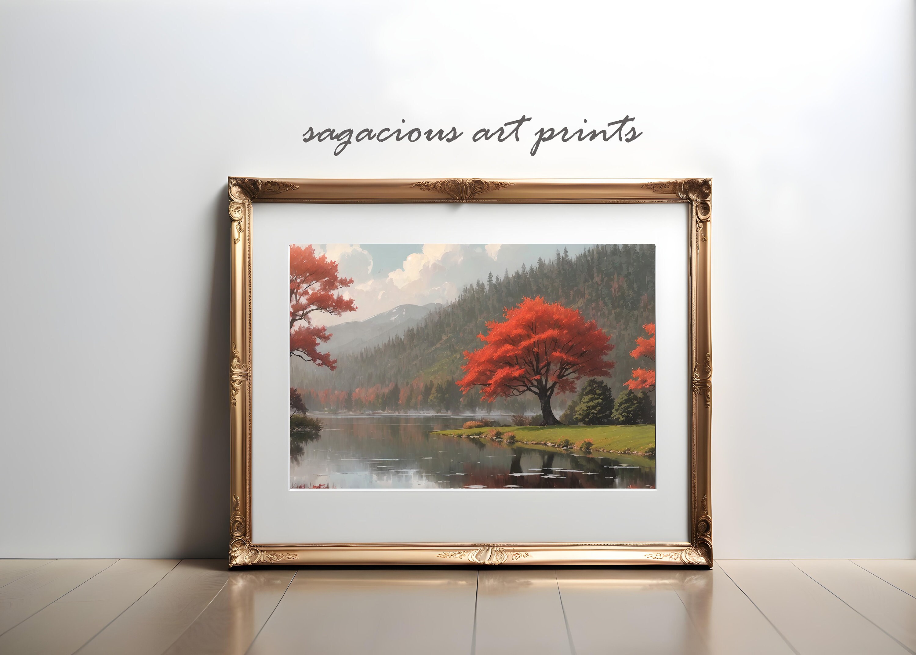 Rustic Red Maple Wall Art PRINTABLE Wall Décor Natural Landscape Art ...