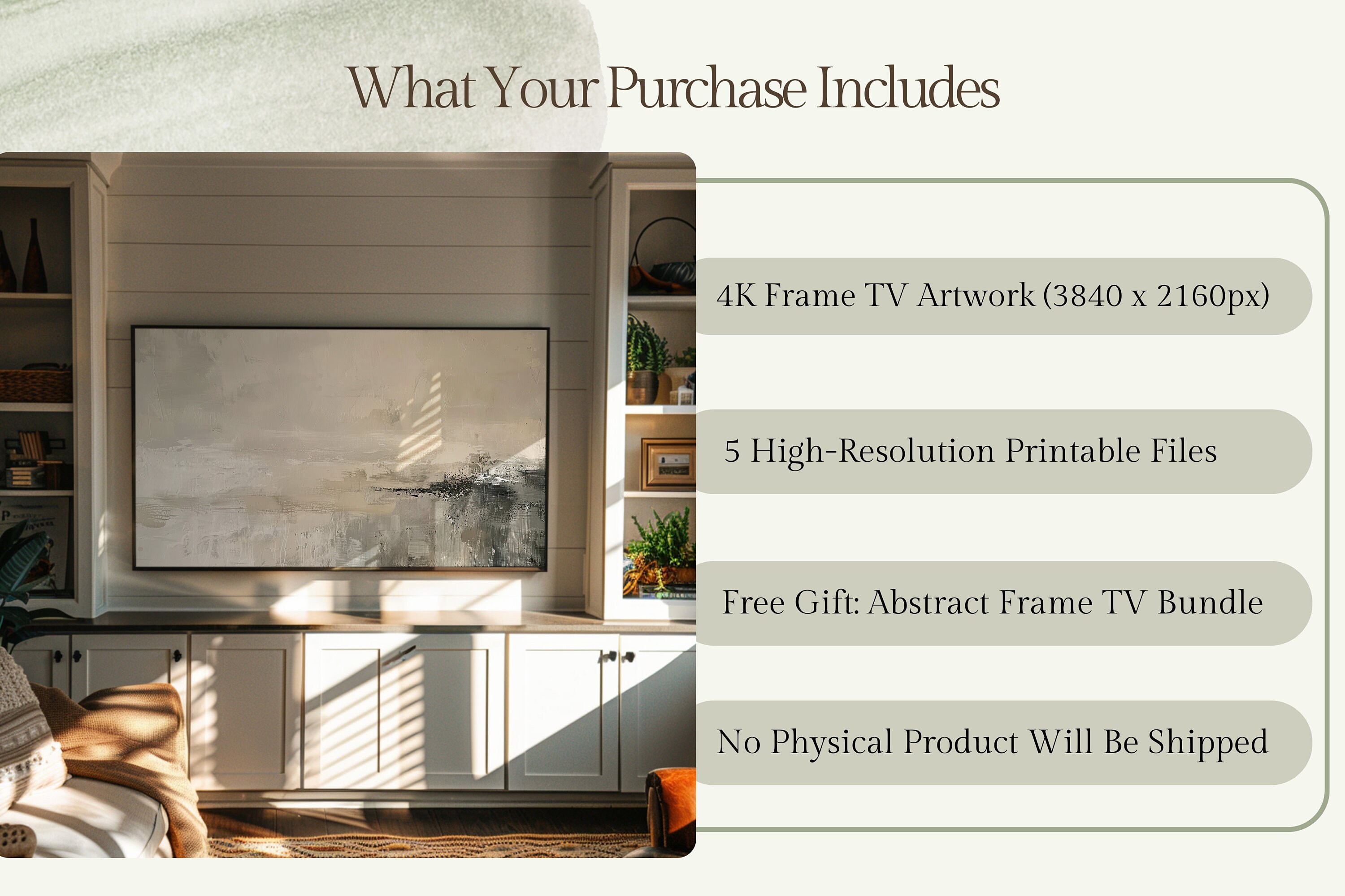 Abstract Modern TV Wallpaper in Neutral Tones for Frame TV Rustic Oil ...