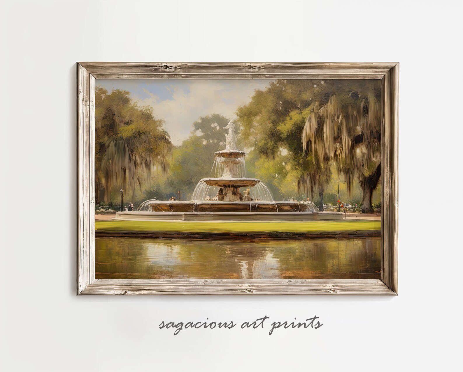 Vintage Forsyth Park in Antebellum Savannah Georgia Oil Painting ...