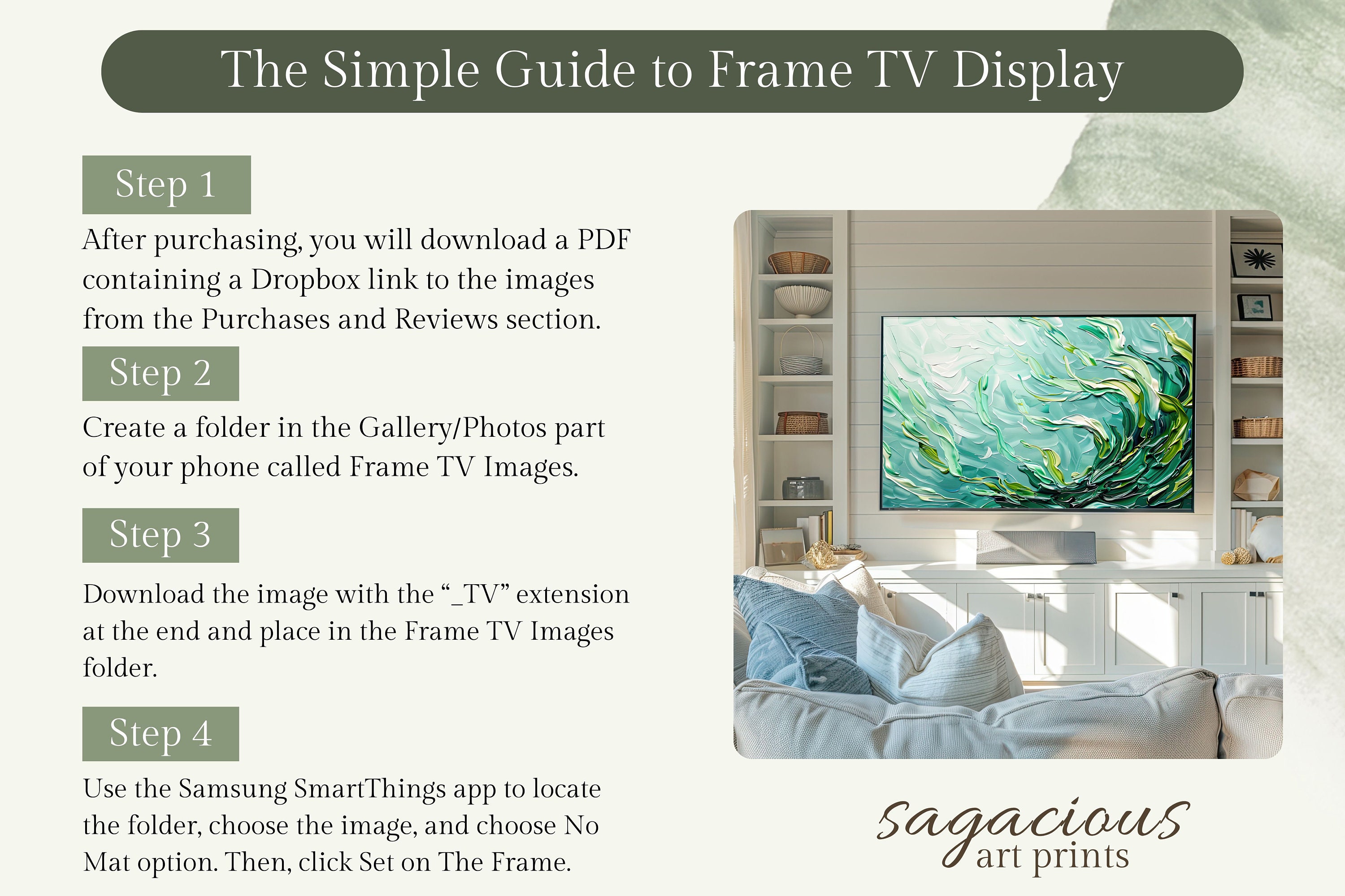 Textured 3D Art for Frame TV Ocean Seaweed Kelp Printable Samsung Tv ...