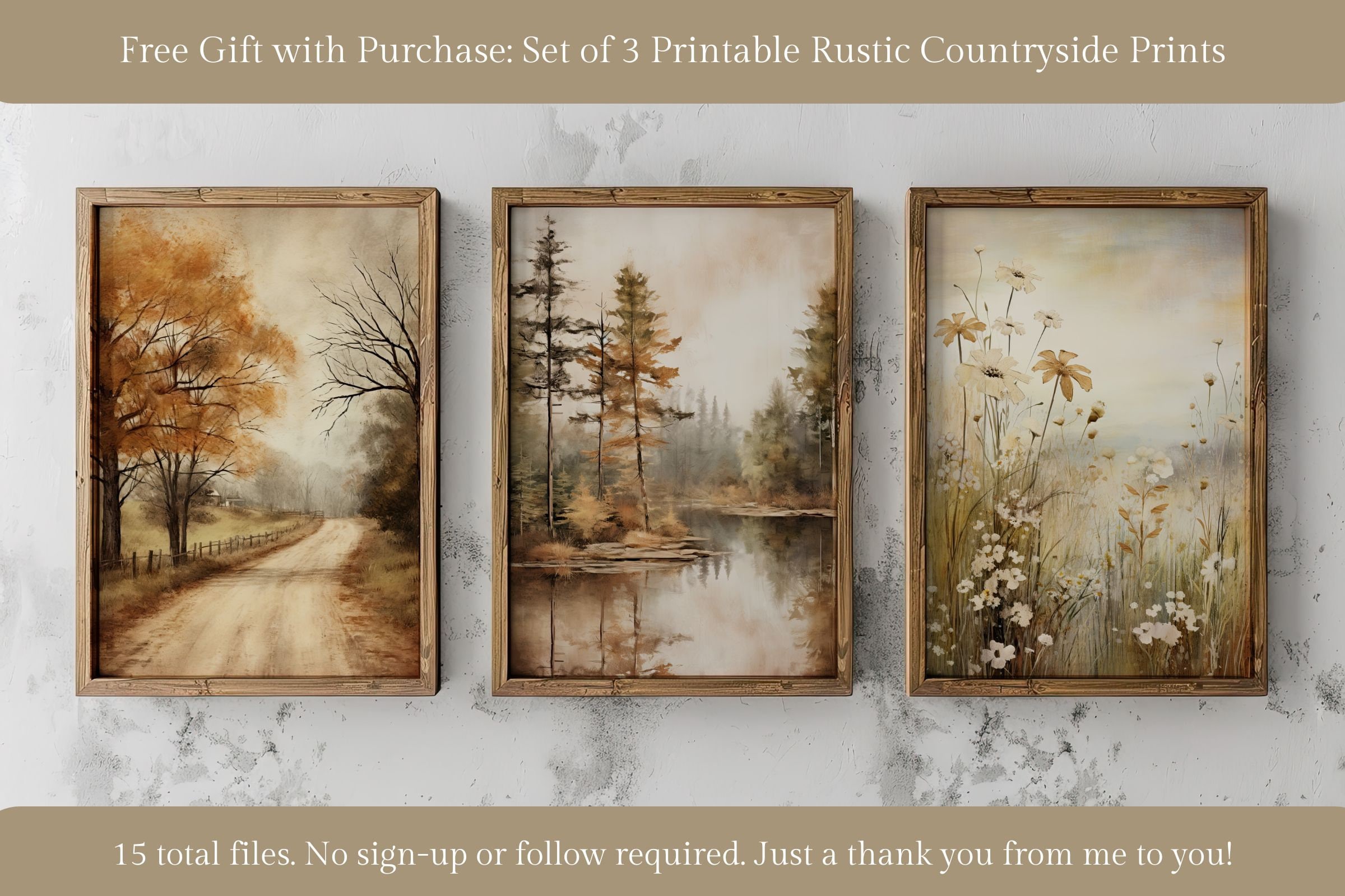 Rustic PRINTABLE Moody Bald Cypress Wall Art Earthy Natural Tones ...