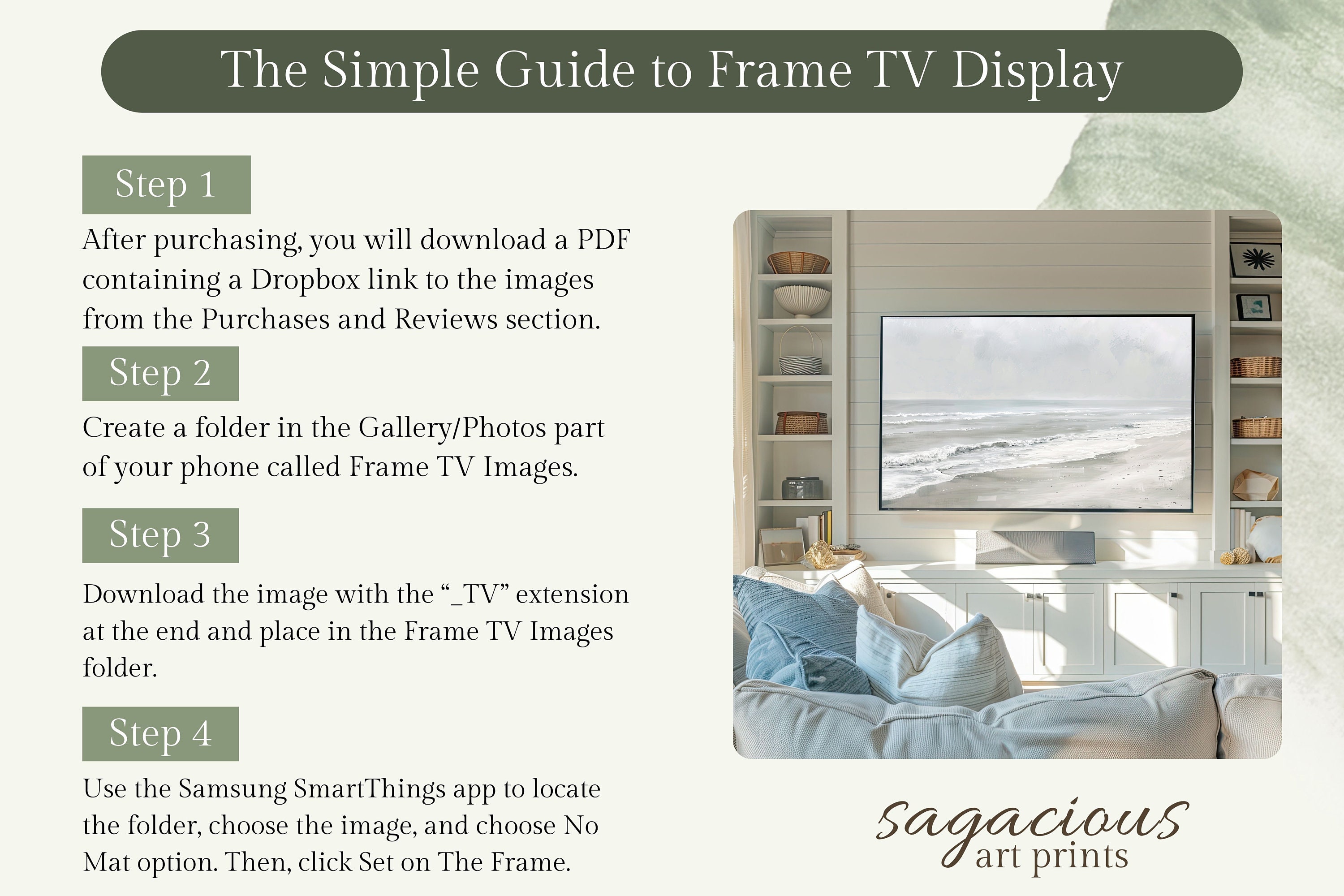 Frame TV Neutral Cool Gray Moody Coastal Ocean Painting Seascape ...