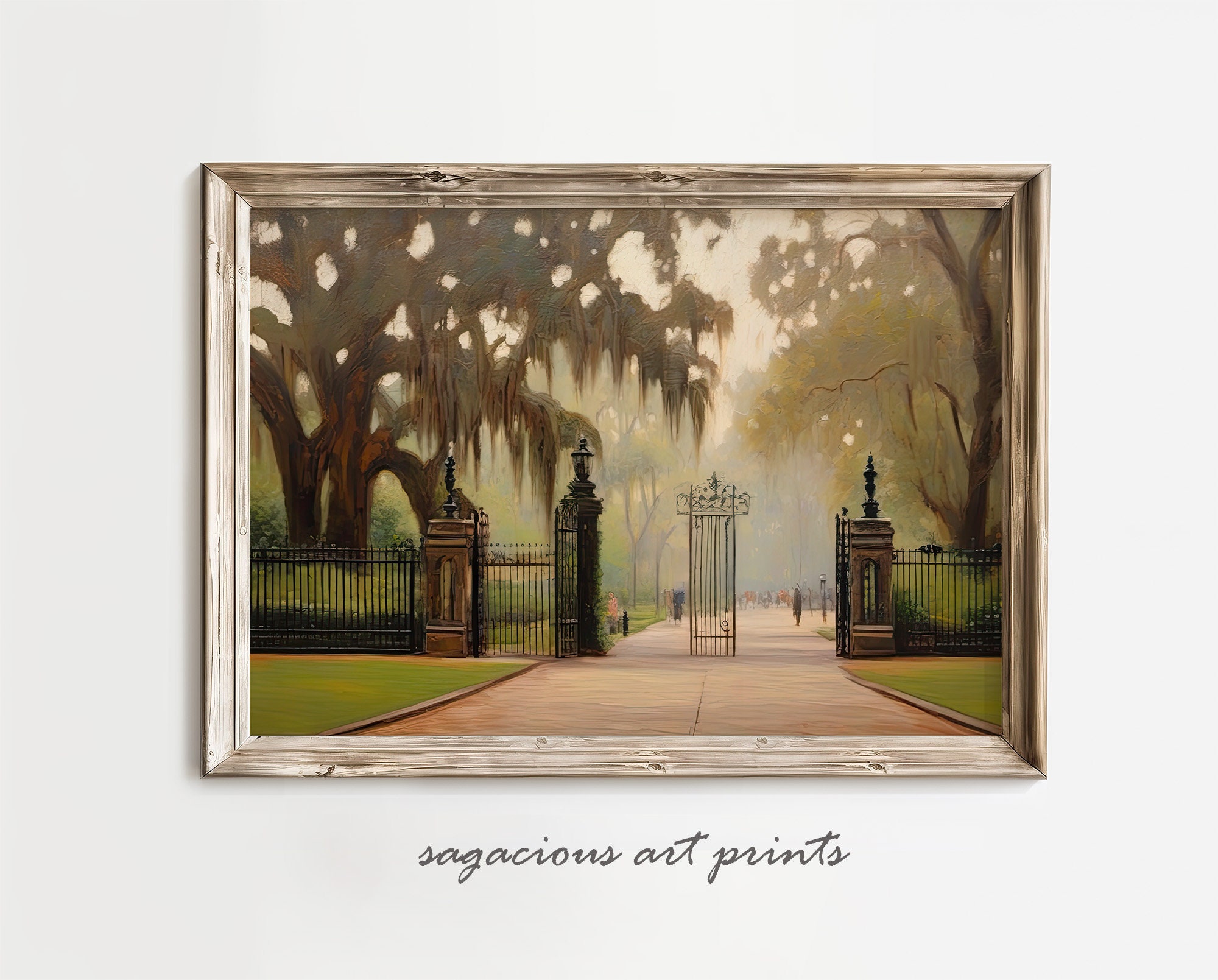 Vintage Savannah Georgia Forsyth Park Printable Wall Art Digital ...