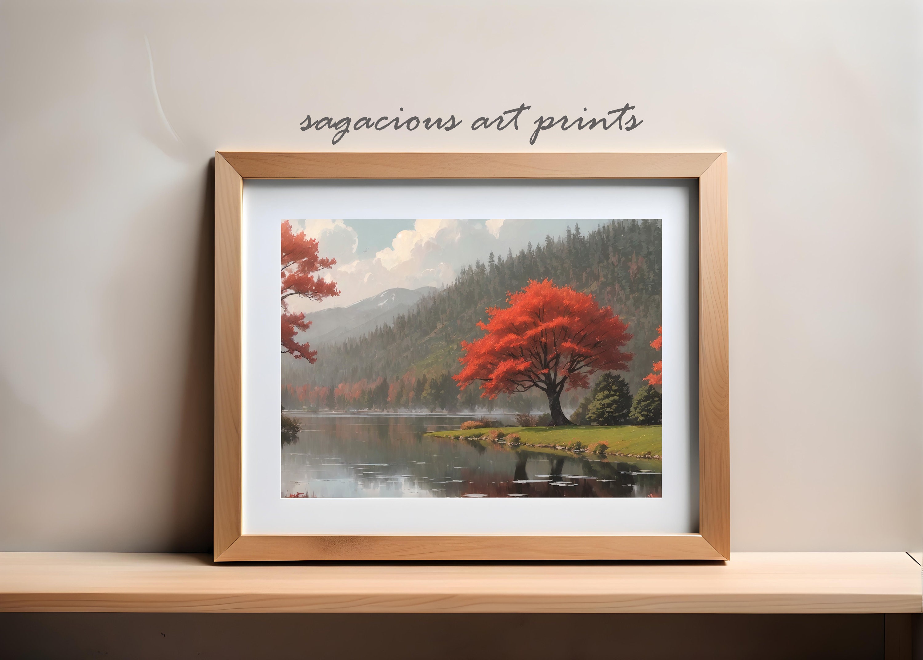 Rustic Red Maple Wall Art PRINTABLE Wall Décor Natural Landscape Art ...