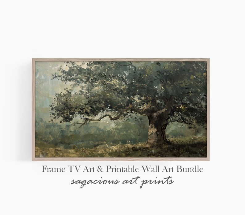 Country Art Frame TV Tree Landscape Vintage Farmhouse Decor for Samsung ...