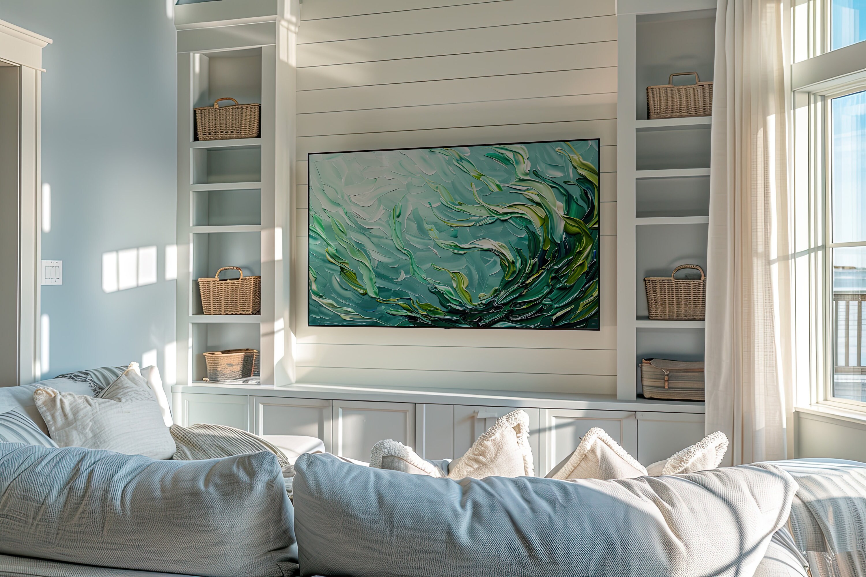 Textured 3D Art for Frame TV Ocean Seaweed Kelp Printable Samsung Tv ...