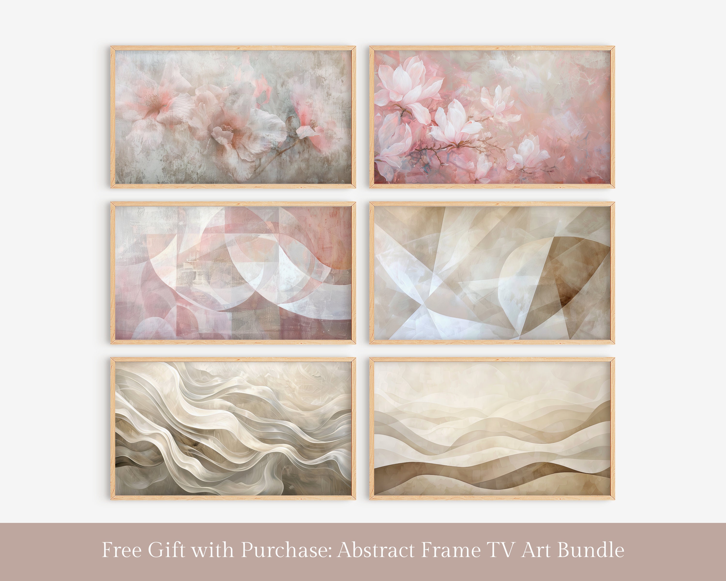 Abstract Modern TV Wallpaper in Neutral Tones for Frame TV Rustic Oil ...