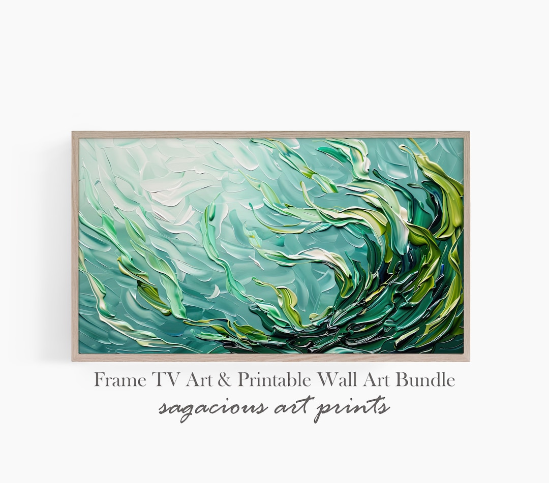 Textured 3D Art for Frame TV Ocean Seaweed Kelp Printable Samsung Tv ...