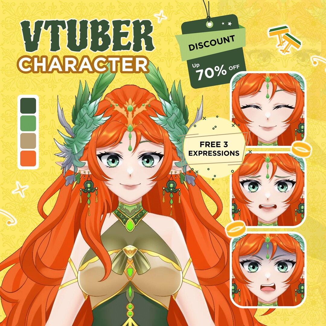 LIVE2D Vtuber Elf Custom Vtuber Model for Commercial Use Vtuber ...