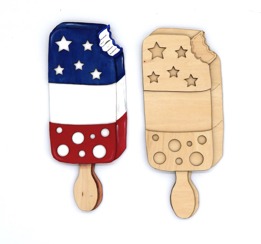 3D Popsicle Paint Kit | 4th of July Popsicle Layered Wood Project - Etsy