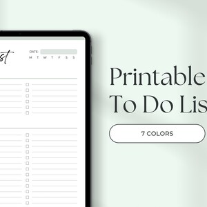 Printable to Do List | Weekly To-do Pdf | Planner Checklist | A4 and US ...