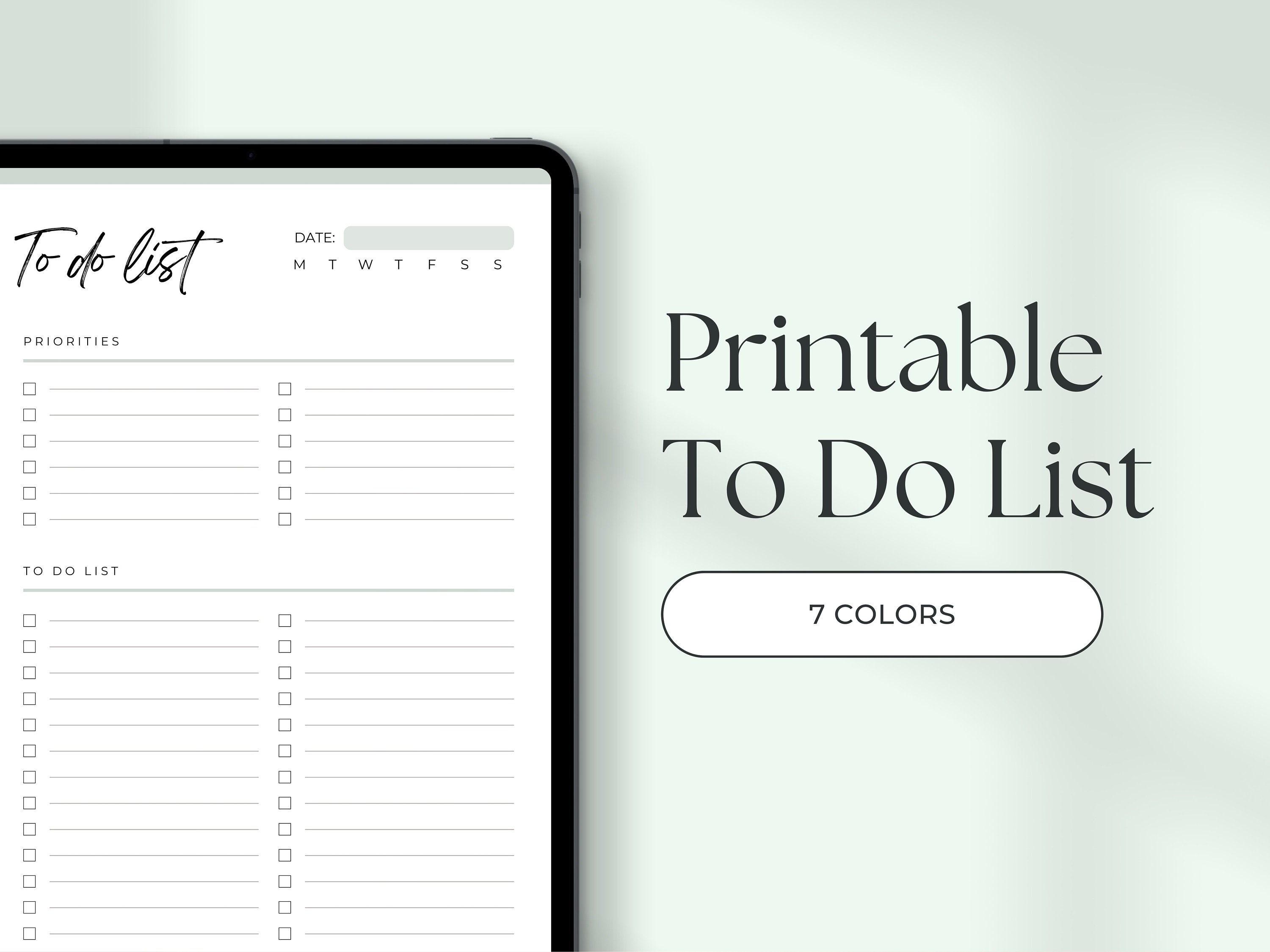 Printable to Do List | Weekly To-do Pdf | Planner Checklist | A4 and US ...