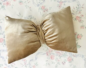 Bow Shape Pillow. Velvet Pillow. Pink Pillow. Coquette Pillow. Cottage ...