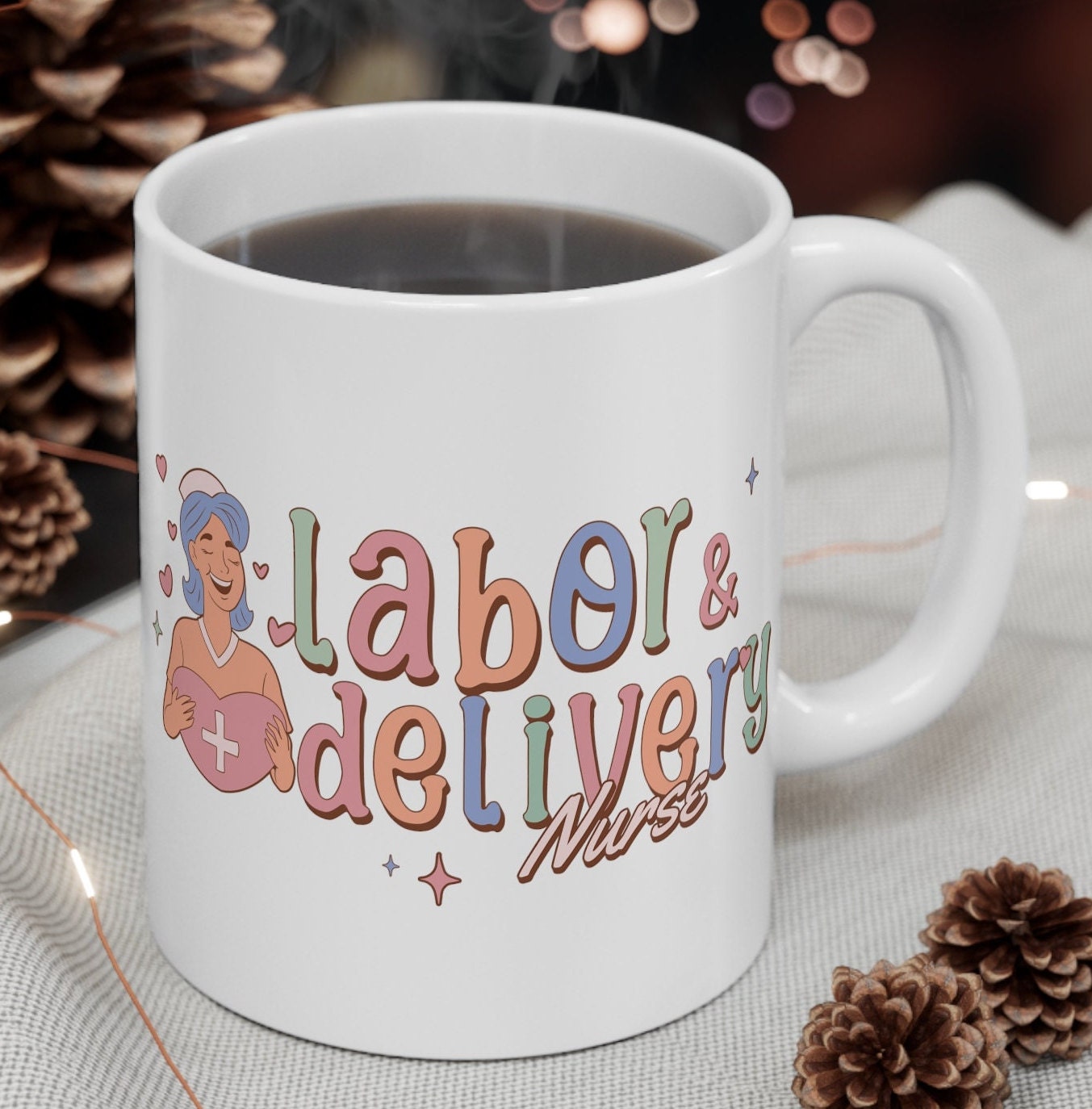 Retro Labor and Delivery Mug, L&D Nurse, L and D Nurse Gift, Gift for ...