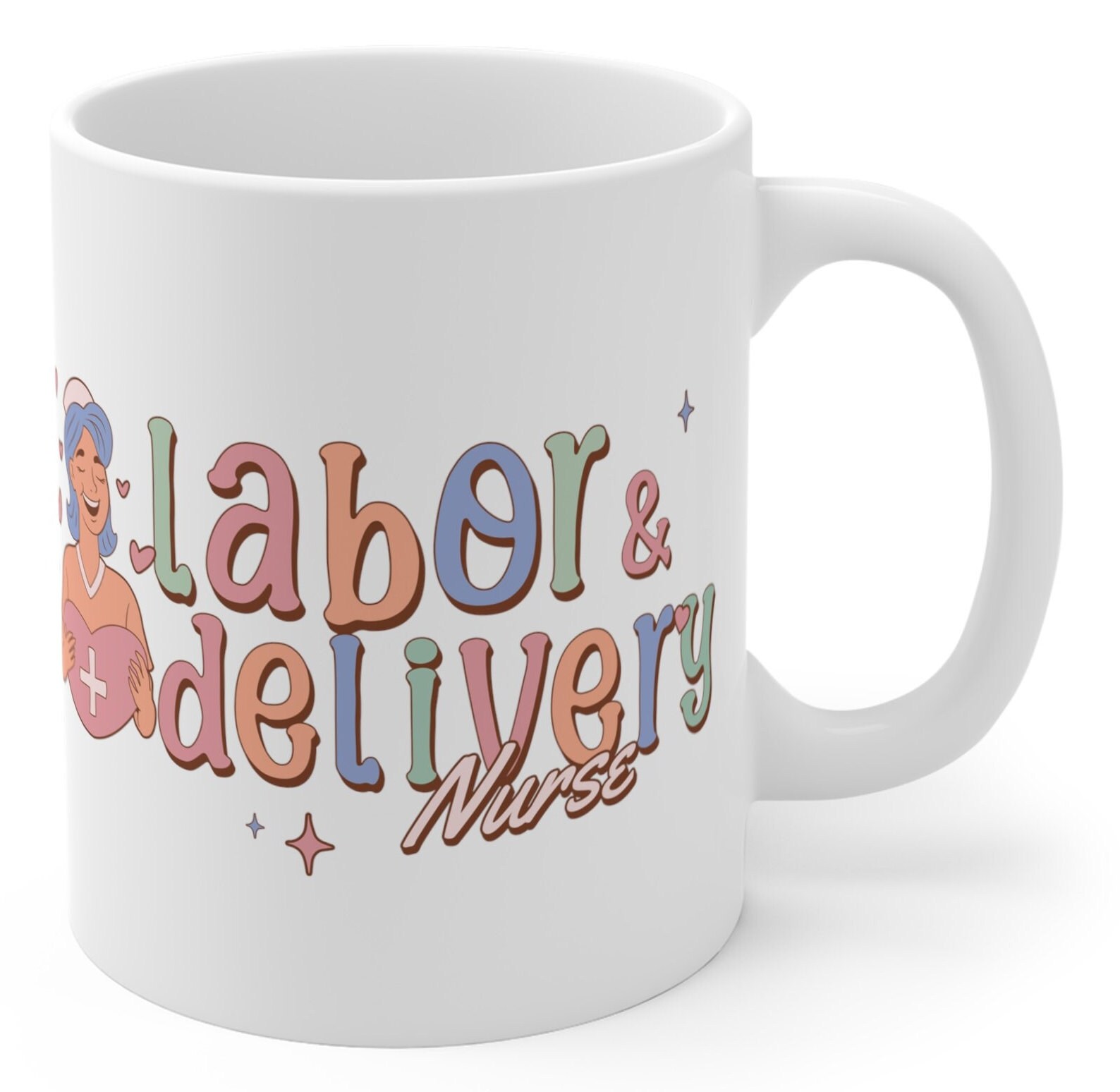 Retro Labor and Delivery Mug, L&D Nurse, L and D Nurse Gift, Gift for ...