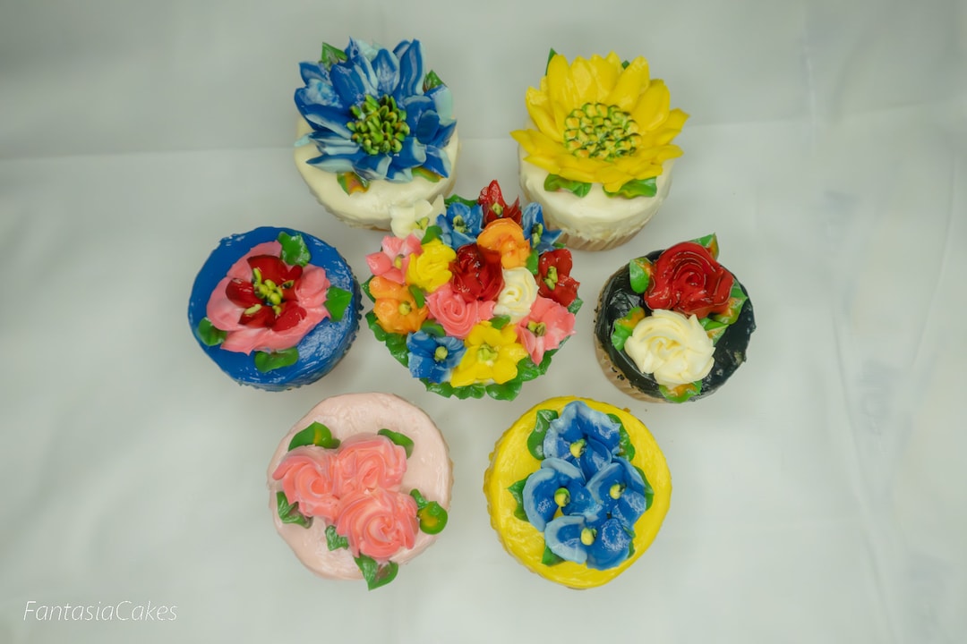 Buttercream Flower Cupcakes (pack of 6) - Etsy