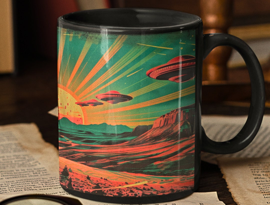Psychedelic Alien Mug, Alien Mug, UFO Lover, Aliens, Flying Saucers ...