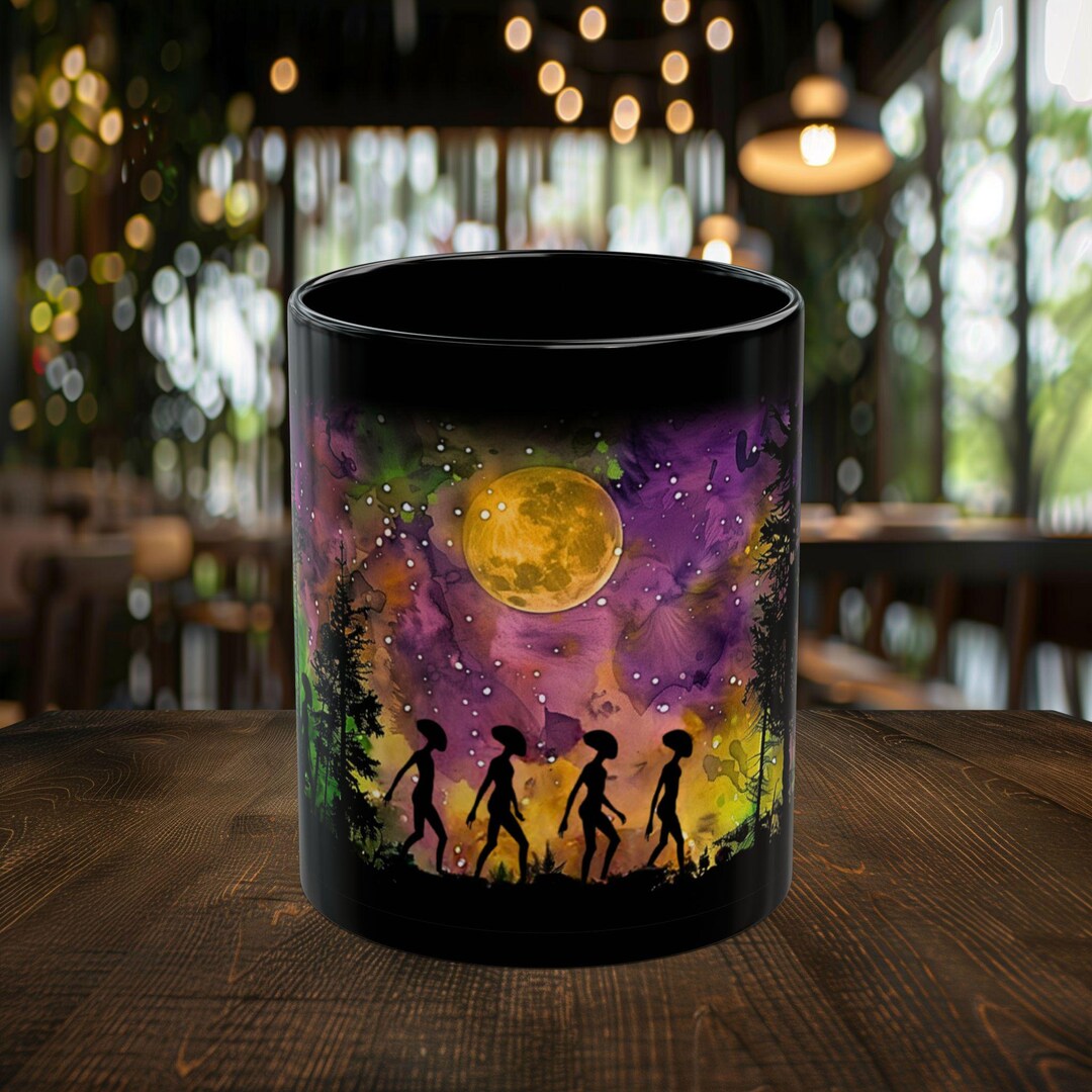 Night Aliencamping Mug, Alien Camping Gifts, Alien Coffee Mug, Alien ...
