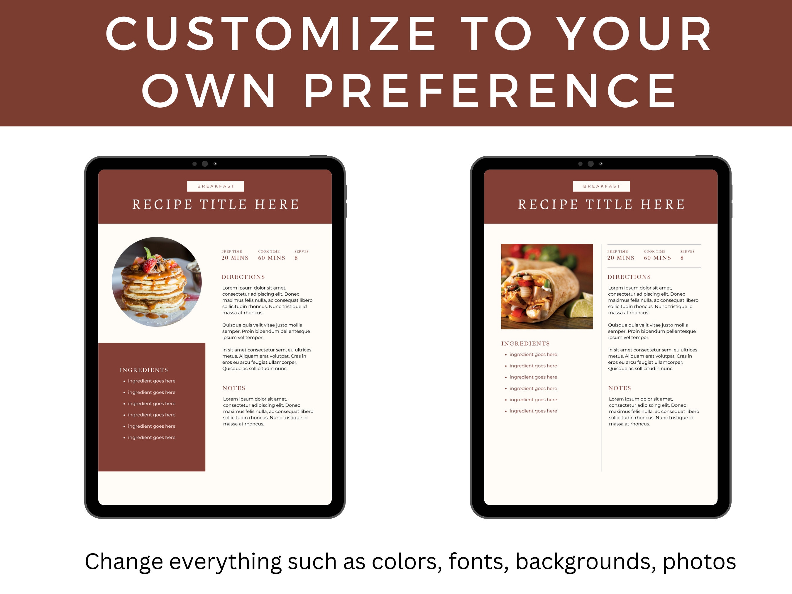 Recipe Book Template Recipe Template Recipe Book Canva Template Blank ...