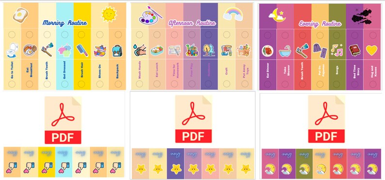 Morning, Afternoon & Evening Routine Chart, Planning Toddler Bedtime ...