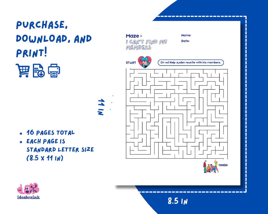 K-pop Activity Worksheets (digital Download) |k-pop Printables ...
