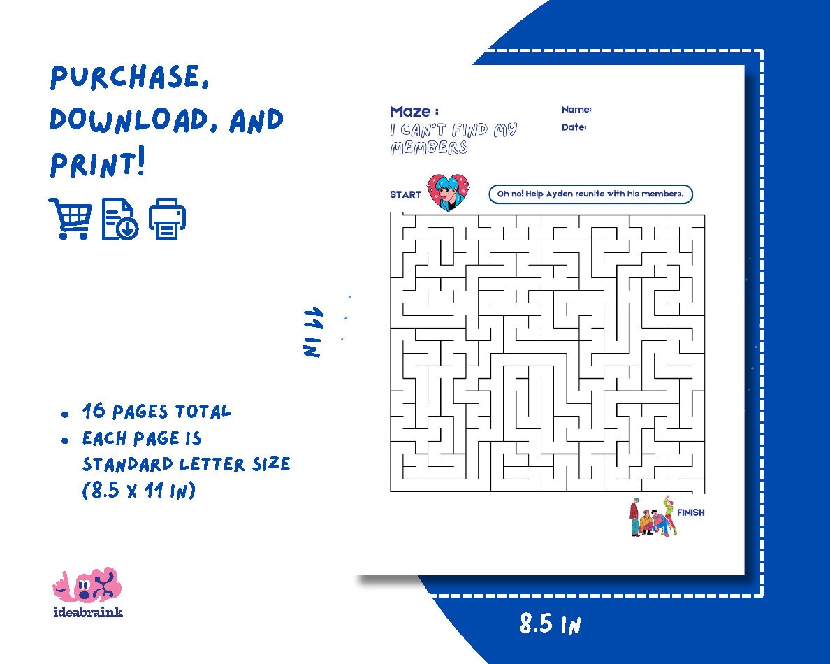 K-pop Activity Worksheets (digital Download) |k-pop Printables ...