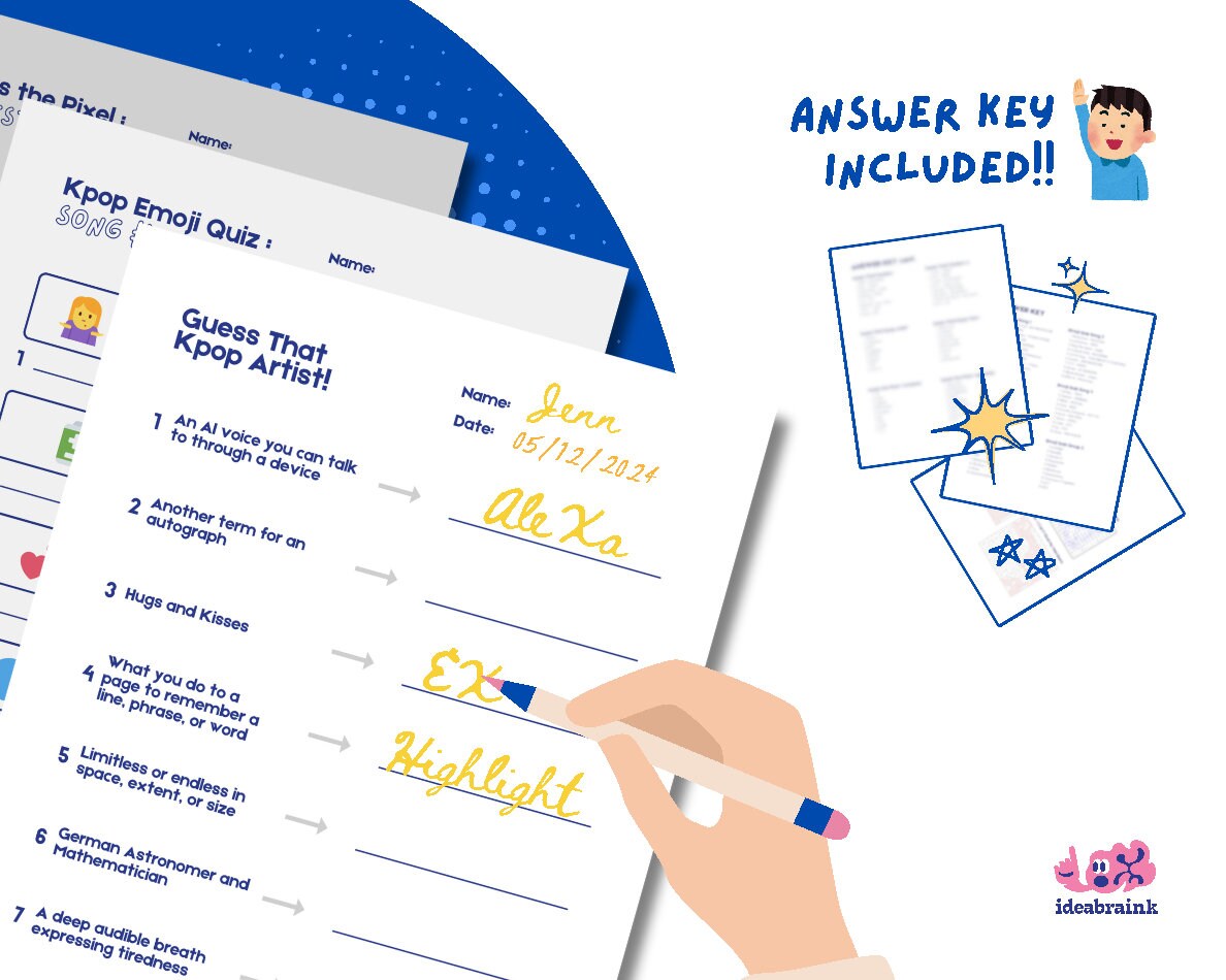K-pop Activity Worksheets (digital Download) |k-pop Printables ...