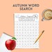 PRINTABLE Autumn Word Search, Fall Activities to Do, Word Search ...