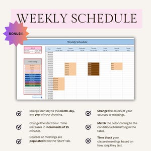 Semester Assignment Tracker Student Planner for Google Sheets Student ...