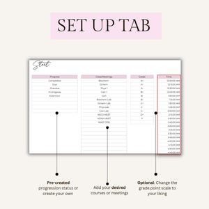 Semester Assignment Tracker Student Planner for Google Sheets Student ...