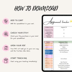 Semester Assignment Tracker Student Planner for Google Sheets Student ...
