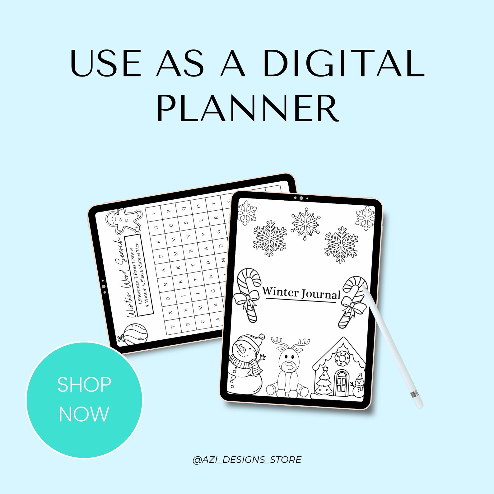 PRINTABLE Winter Journal,18 Winter Journal Pages,winter Bucket List ...