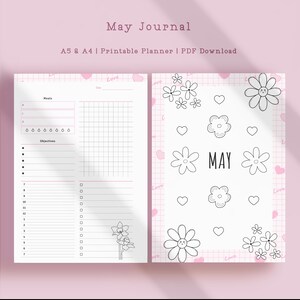 2025 MAY JOURNAL - Printable Journal Pages - A4 & A5 Sizes - 26 Pages ...
