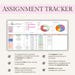 Semester Assignment Tracker Student Planner for Google Sheets Student ...