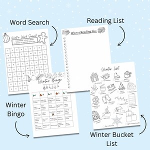 PRINTABLE Winter Journal,18 Winter Journal Pages,winter Bucket List ...