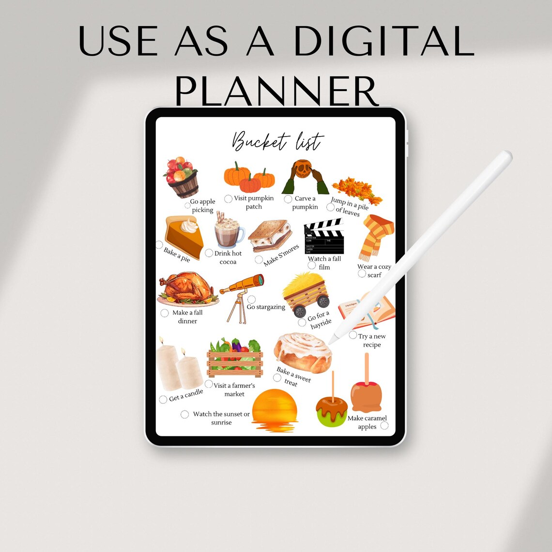 Autumn Bucket List Printable Planner Inserts, Autumn Activities to Do ...