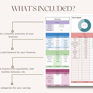 Simple Budget Planner for Google Sheets Monthly Budget Spreadsheet ...
