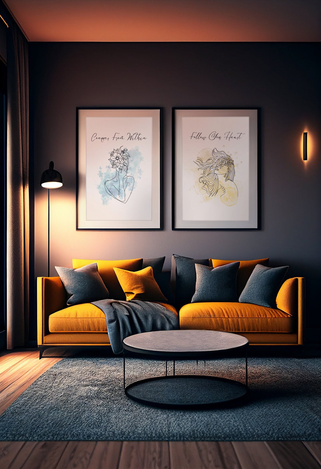 Set of 5 Watercolored Girl Posters - Etsy