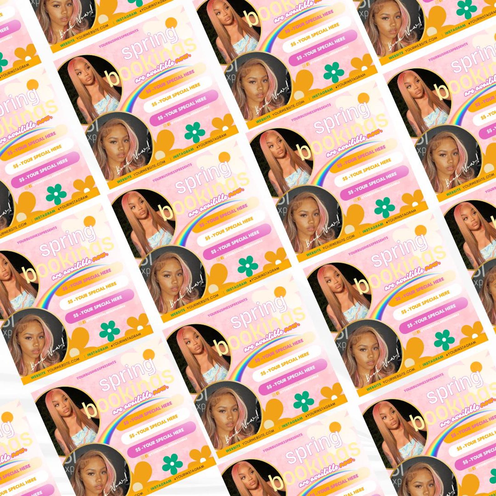 Spring Bookings Flyer, Book Now Flyer, Spring Appointment Flyer, DIY ...