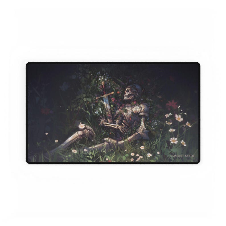 Fallen Medieval Knight With Sword in Grass MTG Playmat Mousepad Deskmat ...