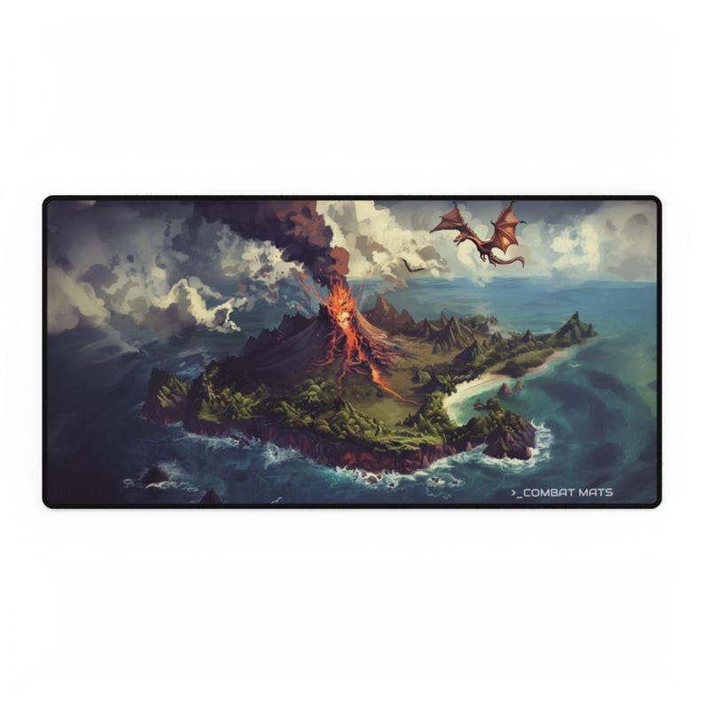 Volcano Dragon Island TCG Playmat Desk Mat Mouse Pad - Etsy