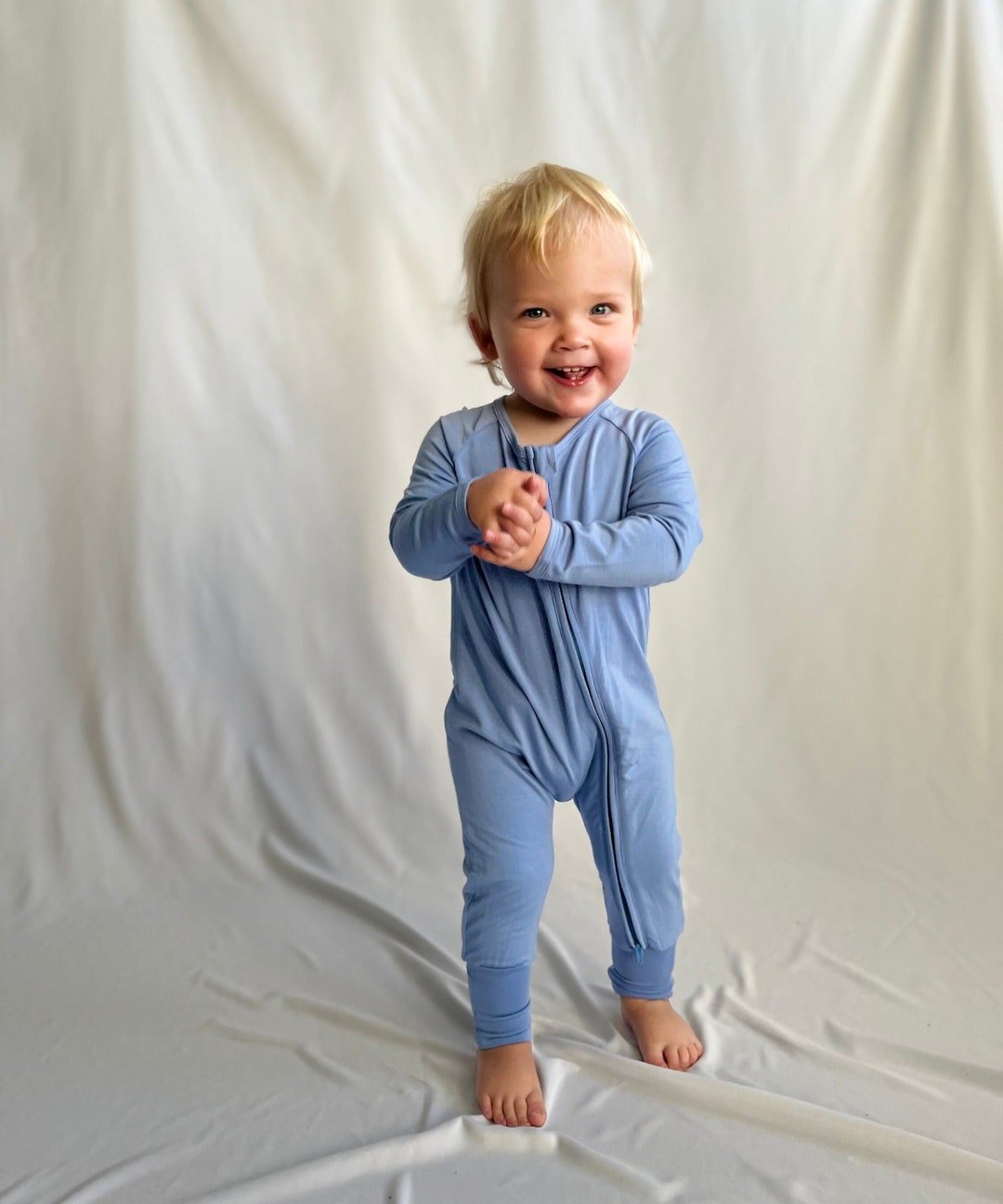 Lullaboo Baby Viscose Bamboo Two-way Zip Convertible Fold-over Footie ...