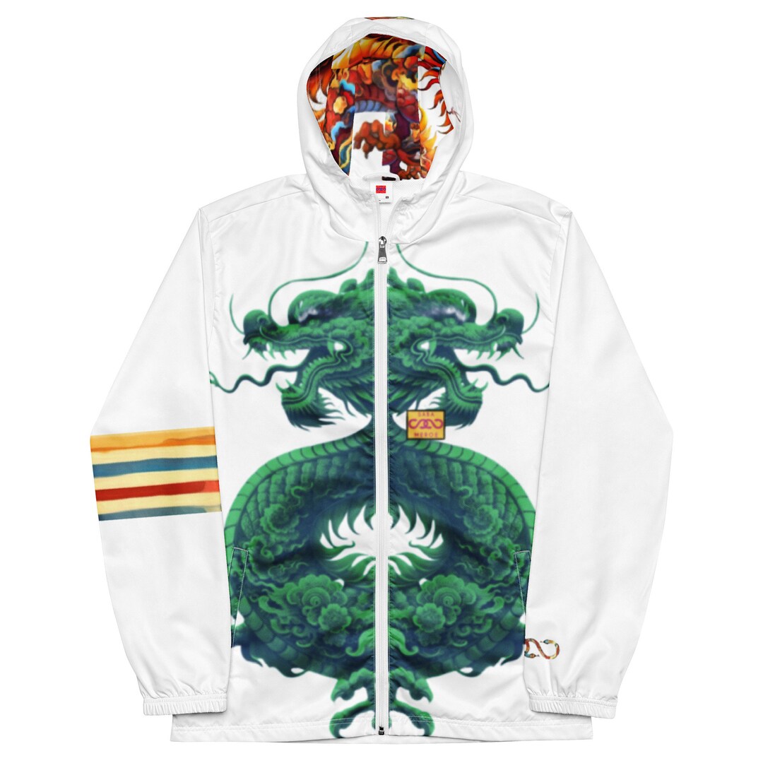 Year of the Dragon Windbreaker by Saba Meroe Jade Green Dragon Designer ...