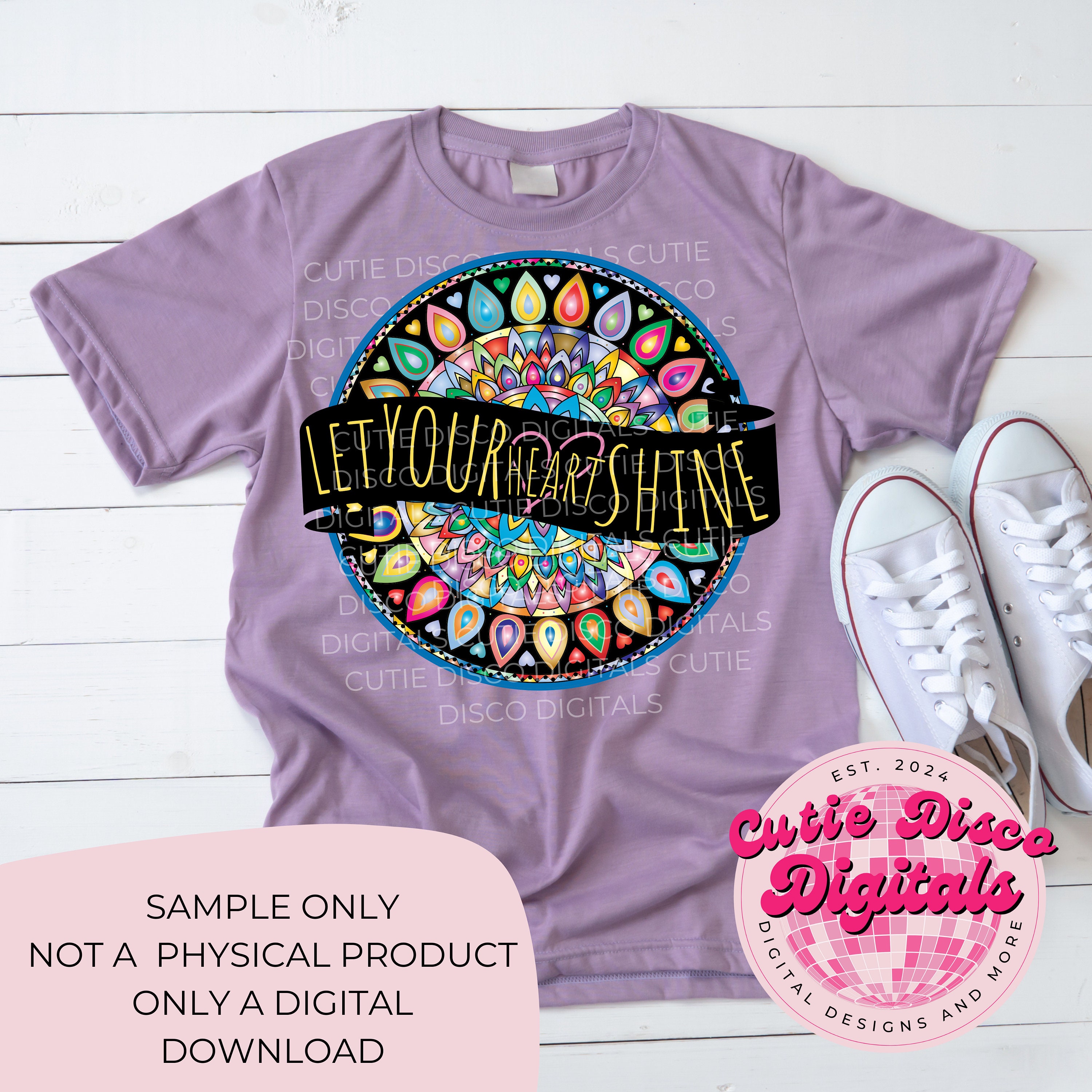 Let Your Heart Shine Colorful PNG Digital Download // PNG for DTF or ...