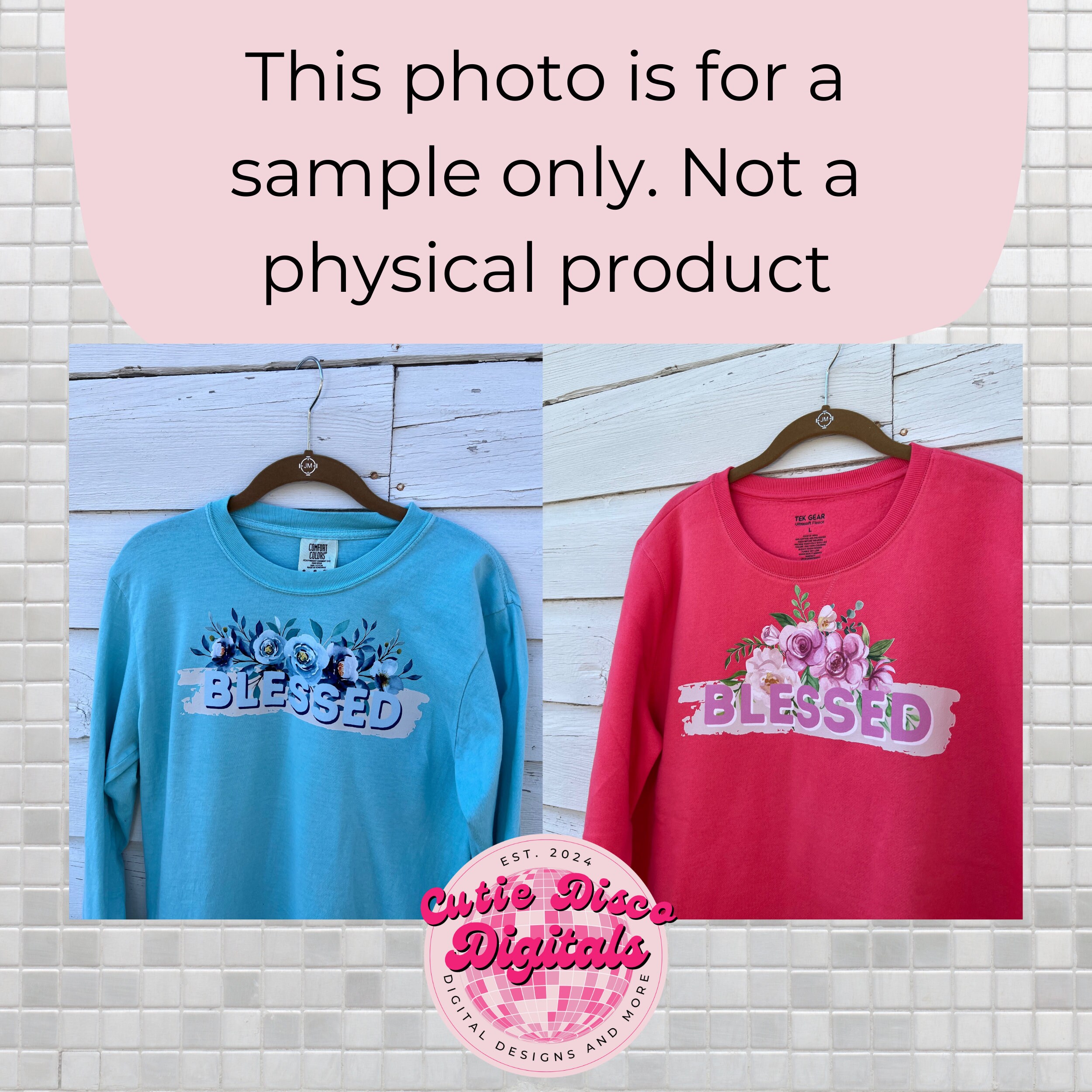 Blessed Pink Floral Spring PNG Digital Download // PNG for DTF or ...